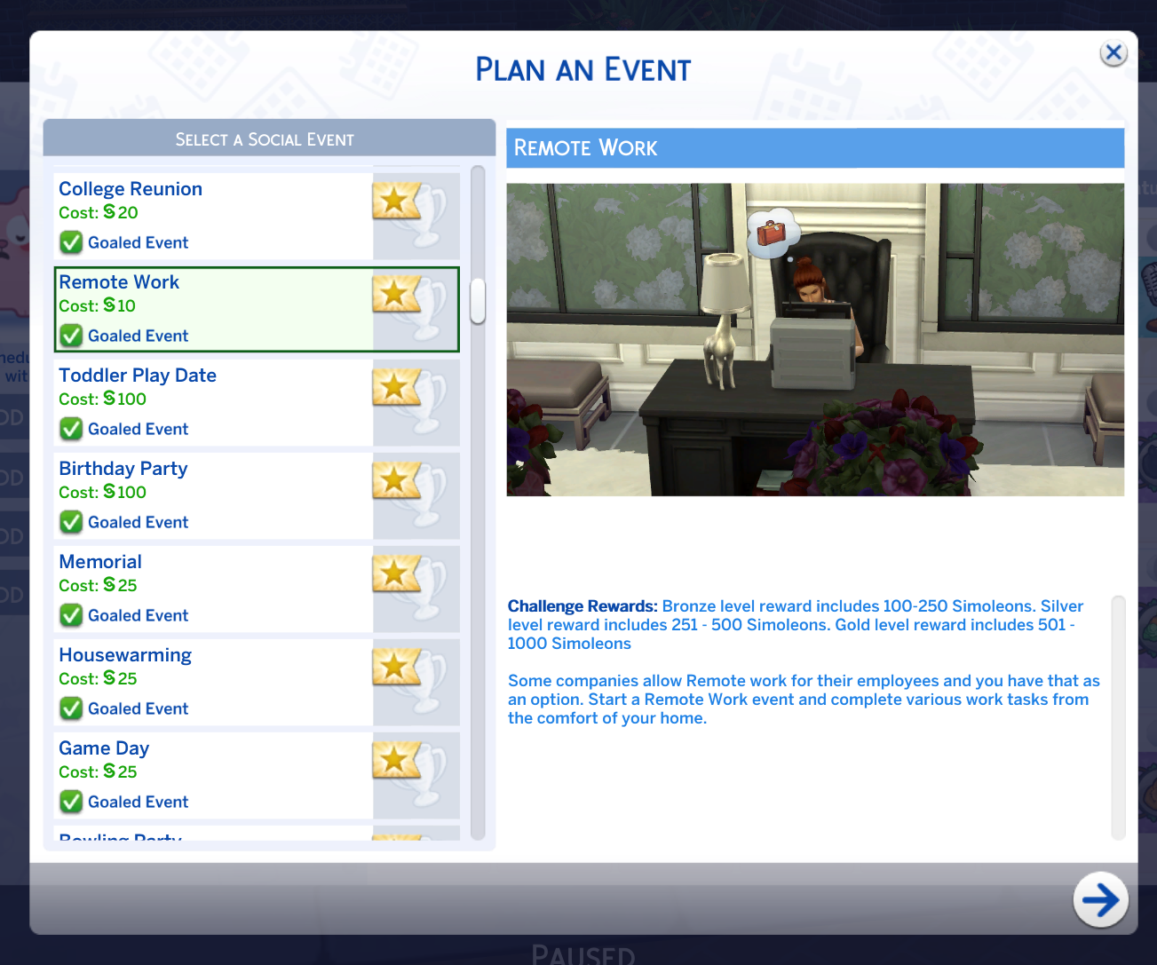 Work Event – Welcome to KiaraSims4Mods!