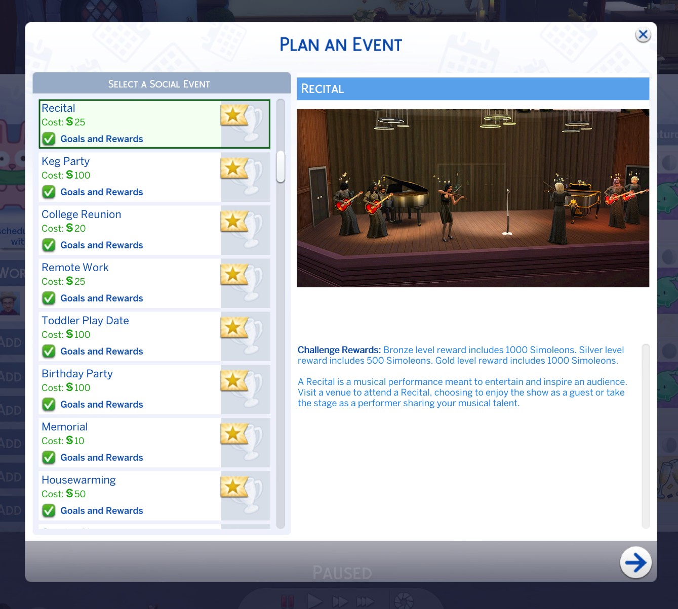 Recital Event – Welcome to KiaraSims4Mods!